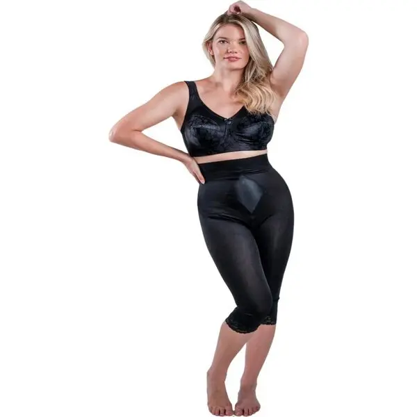 RAGO High Waist Capri Pant Liner With Tummy Control - Black
