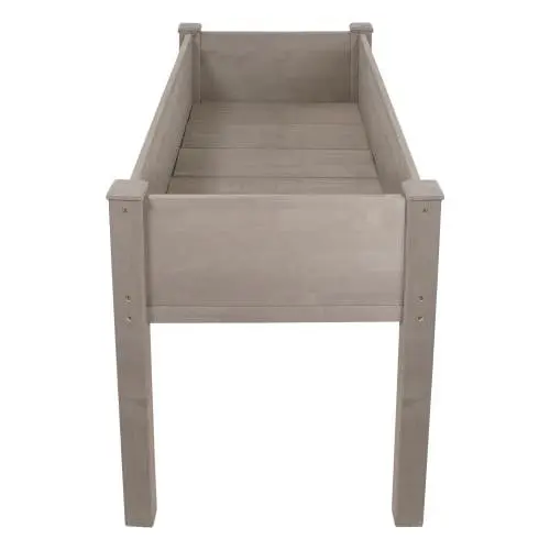NORTHLIGHT 4ft Wood Raised Garden Bed Planter Box With Liner