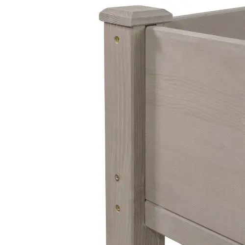 NORTHLIGHT 4ft Wood Raised Garden Bed Planter Box With Liner