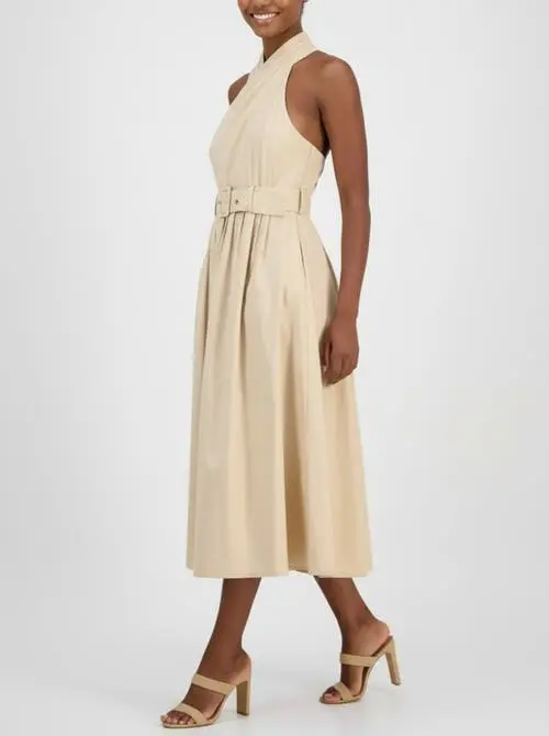 Rachel Rachel Roy Tory Twist Neck Belted Midi Dress