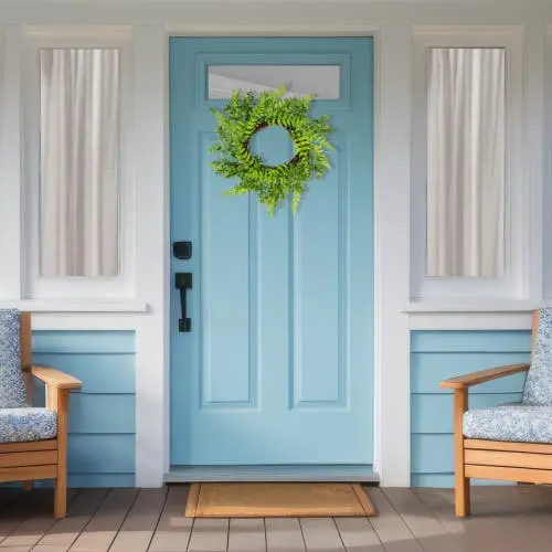 NORTHLIGHT Fern Leaf Artificial Springtime Wreath18"