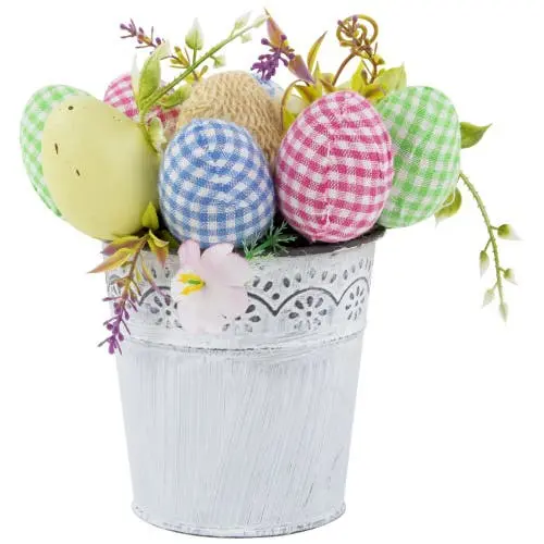 NORTHLIGHT Easter Egg Spring Potted Floral Arrangement7