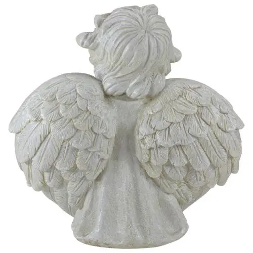 NORTHLIGHT 9" Cherub Angel Wings Bird Feeder Outdoor Garden Statue