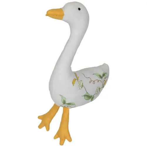NORTHLIGHT Plush Floral Easter Goose Decoration16