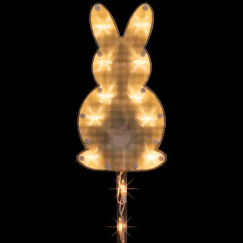 NORTHLIGHT Lighted Plaid Easter Bunny Outdoor Pathway Markers28.5"set Of 4