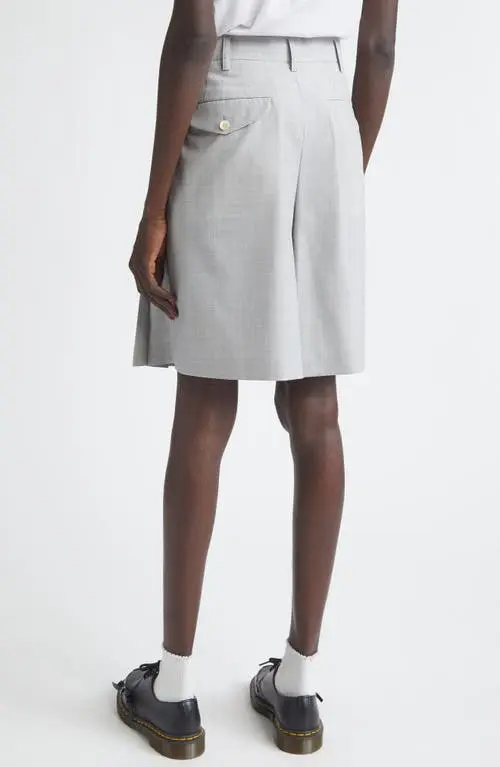 Comme Des Garçons Pleated Yarn-dyed Tropical Wool Shorts