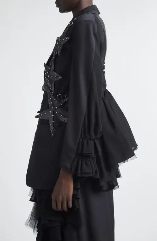 Noir Kei Ninomiya Studded Faux Leather Star Harness