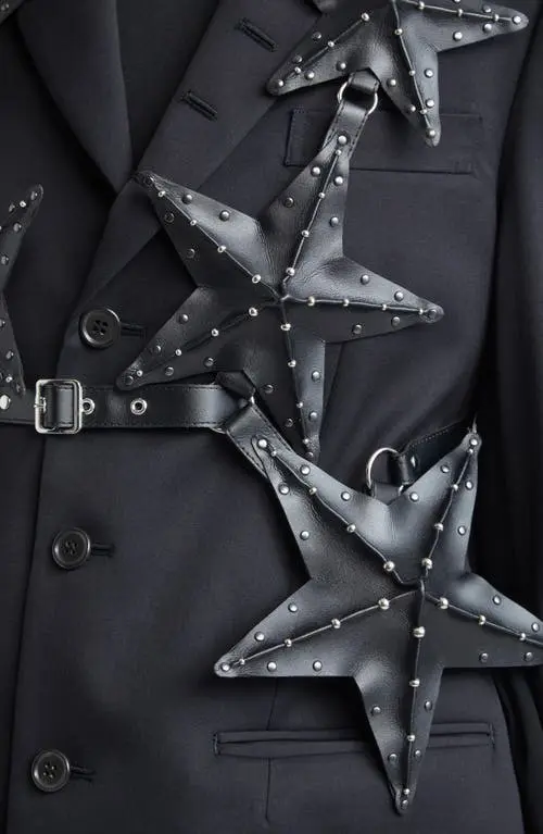 Noir Kei Ninomiya Studded Faux Leather Star Harness