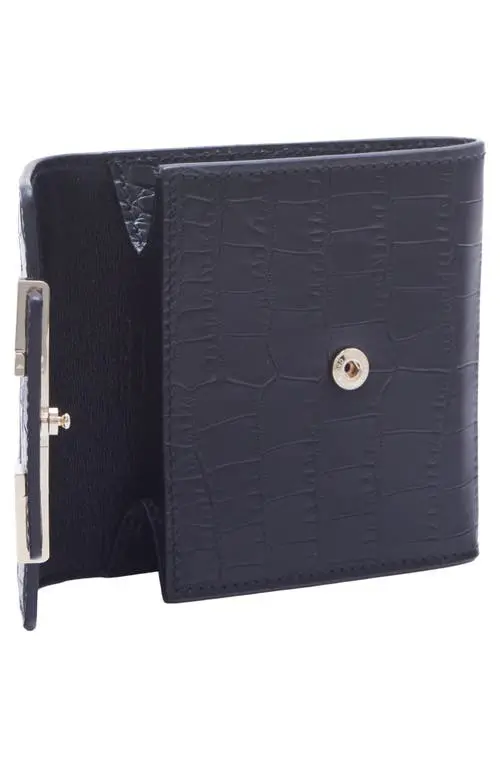 TOM FORD Aube Croc Embossed Leather Flap Card Case - Black