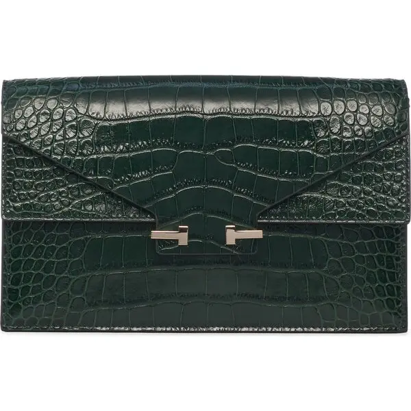 TOM FORD Mini Aube Croc-embossed Leather Shoulder Bag - Emerald Green