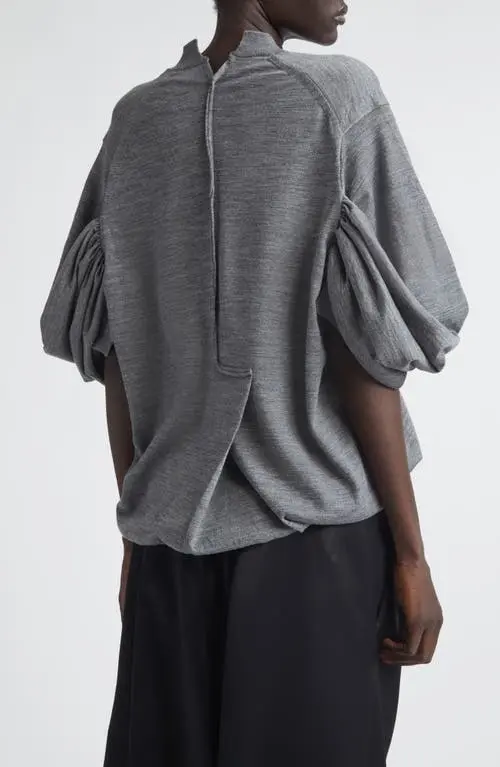 Junya Watanabe Fine Gauge Worsted Wool Jersey Sweater - Top Gray