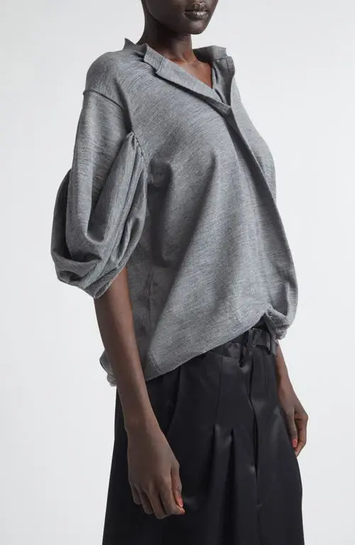 Junya Watanabe Fine Gauge Worsted Wool Jersey Sweater - Top Gray