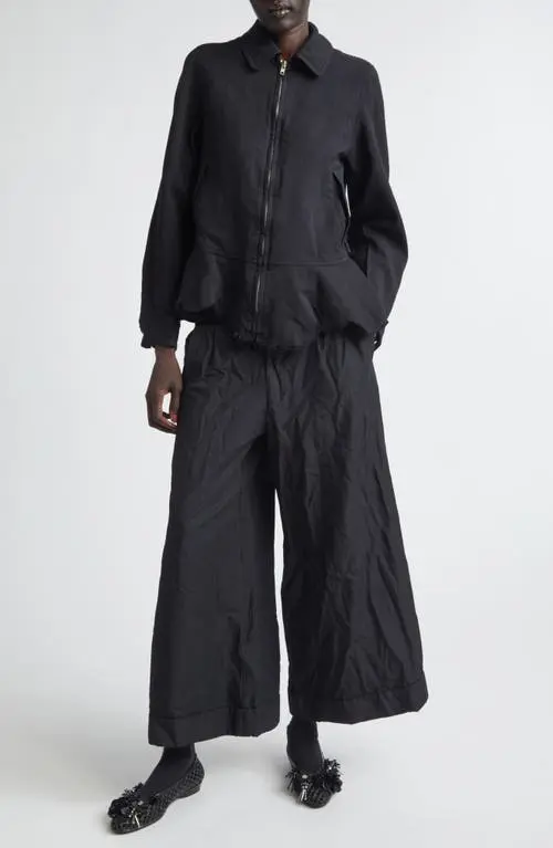 Comme Des Garçons Raw Edge Gabardine Peplum Jacket
