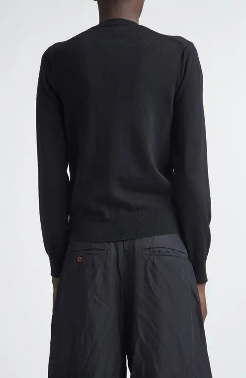 Comme Des Garçons Rosette Appliqué Wool Cardigan - Black