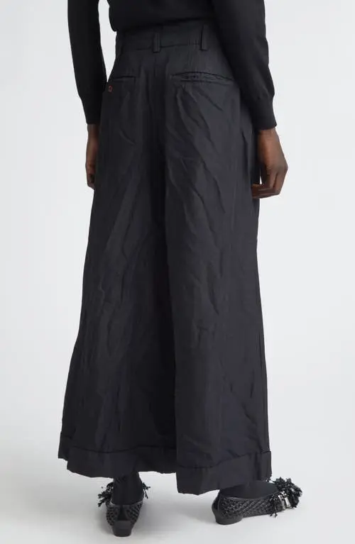 Comme Des Garçons Crinkled Twill Wide-leg Pants