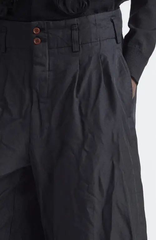 Comme Des Garçons Crinkled Twill Wide-leg Pants