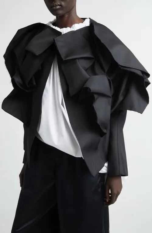 Comme Des Garçons Open Front Gabardine Jacket