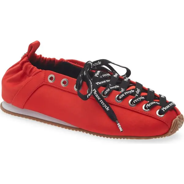 GANNI Sporty Lace-up Ballerina Flat - Goji Berry