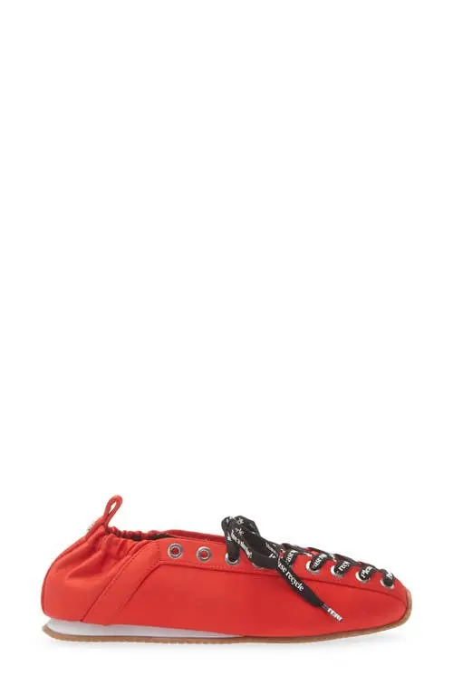 GANNI Sporty Lace-up Ballerina Flat - Goji Berry