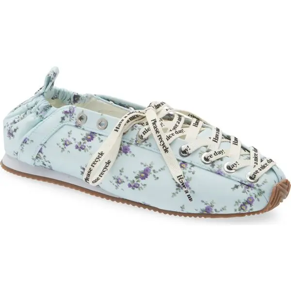 GANNI Sporty Lace-up Ballerina Flat - Iced Aqua