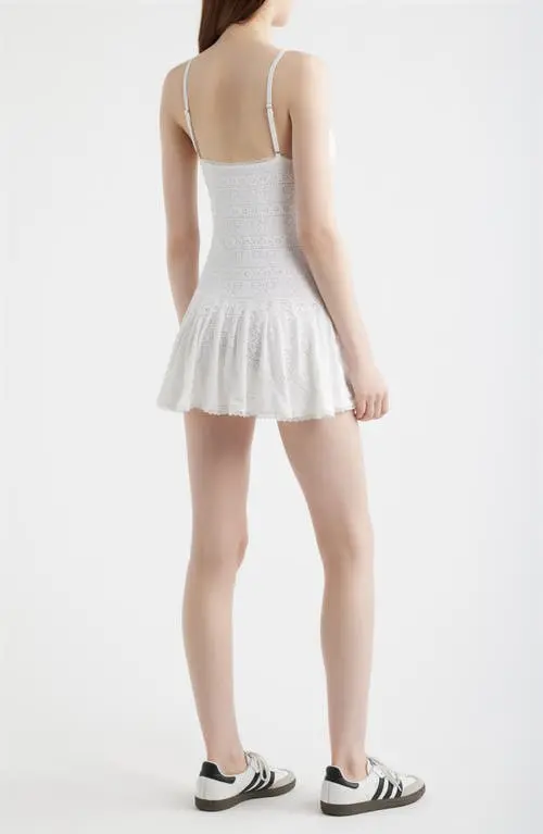 LoveShackFancy Leala Eyelet Knit Minidress