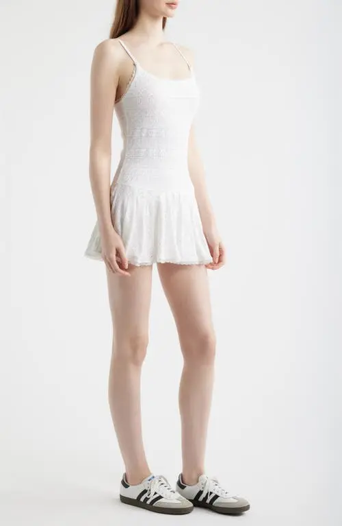 LoveShackFancy Leala Eyelet Knit Minidress