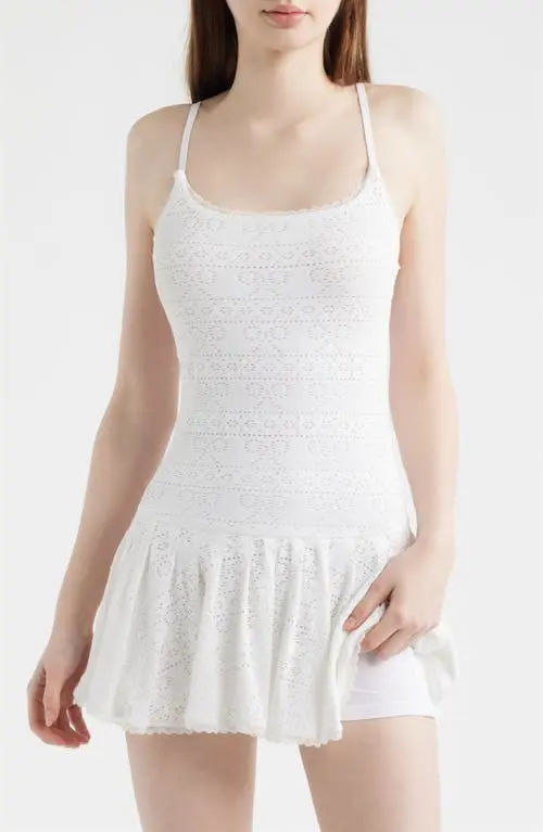 LoveShackFancy Leala Eyelet Knit Minidress