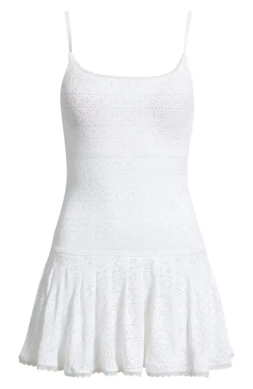 LoveShackFancy Leala Eyelet Knit Minidress