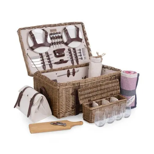 PICNIC TIME Charleston Picnic Basket - Beige Canvas