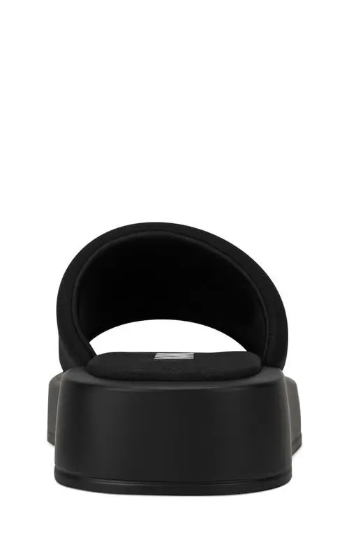 Karl Lagerfeld Paris Opal Bonjour Platform Slide Sandal - Black