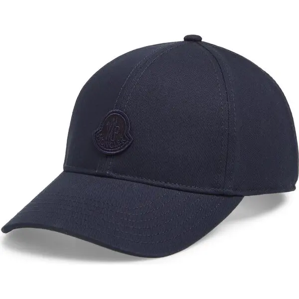 Moncler Embroidered Logo Patch Baseball Cap - Obsidian Blue