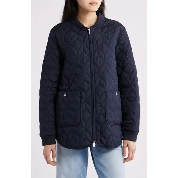 ILSE JACOBSEN Art Quilted Coat - Dark Indigo