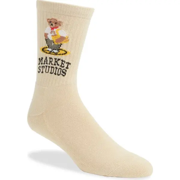 MARKET Bear Crew Socks - Beige