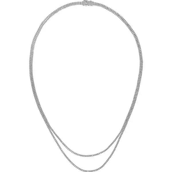 Lana Jewelry 14k Gold 3ct Diamond Tennis Necklace - White Gold
