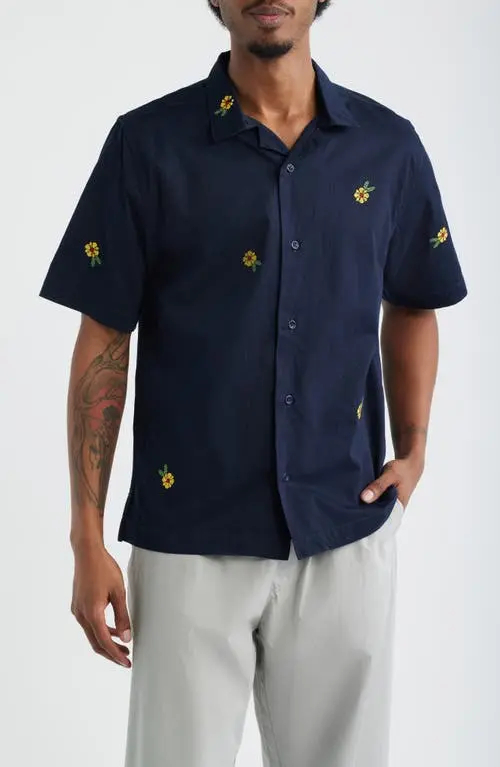SERVICE WORKS Cross Stitch Organic Cotton Button-up Shirt
