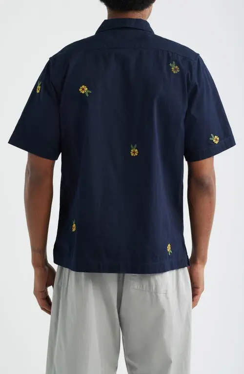 SERVICE WORKS Cross Stitch Organic Cotton Button-up Shirt