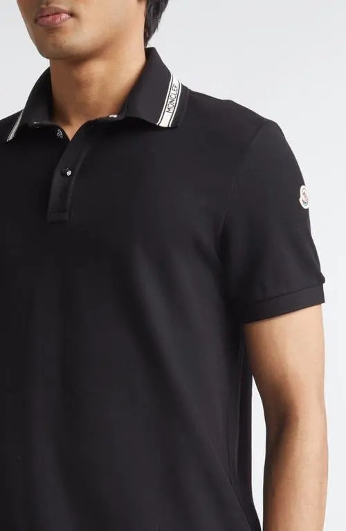 Moncler Logo Patch Tipped Cotton Piqué Polo