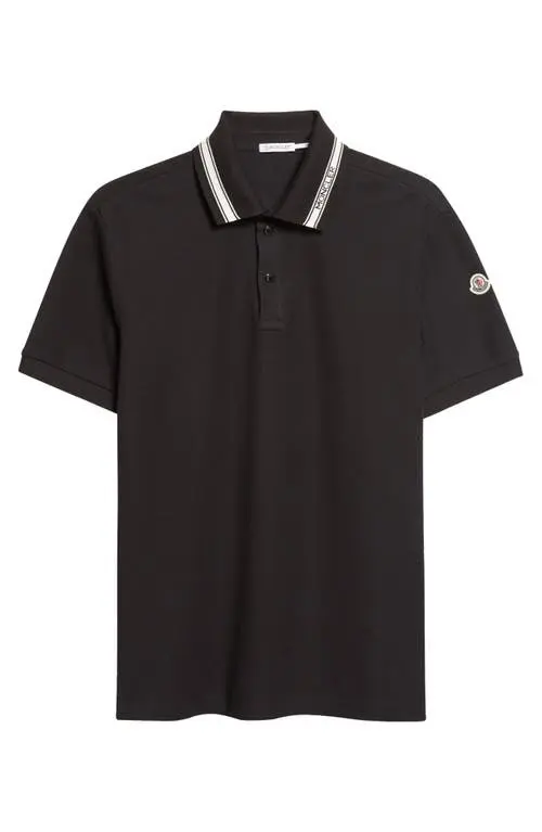 Moncler Logo Patch Tipped Cotton Piqué Polo