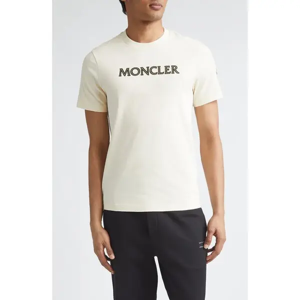 Moncler Logo Patch Graphic T-shirt - Ivory