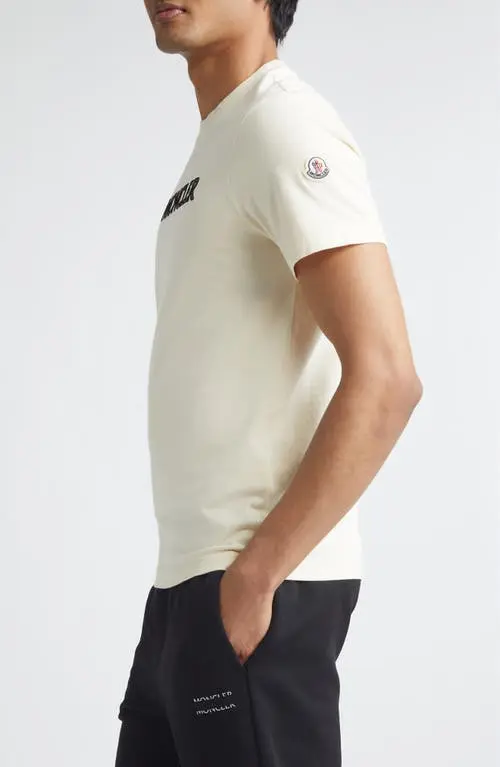 Moncler Logo Patch Graphic T-shirt - Ivory