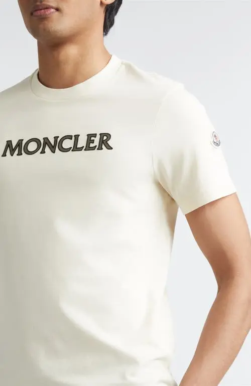 Moncler Logo Patch Graphic T-shirt - Ivory
