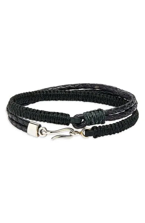 Caputo & Co Double Wrapped Braided Bracelet - Black