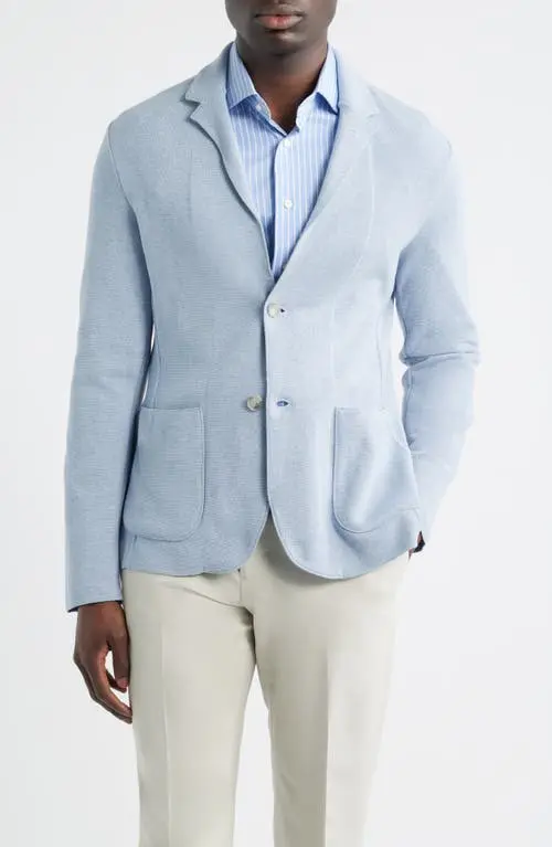 EMANUEL BERG Premium Cotton Knit Sport Coat - Light Pastel Blue