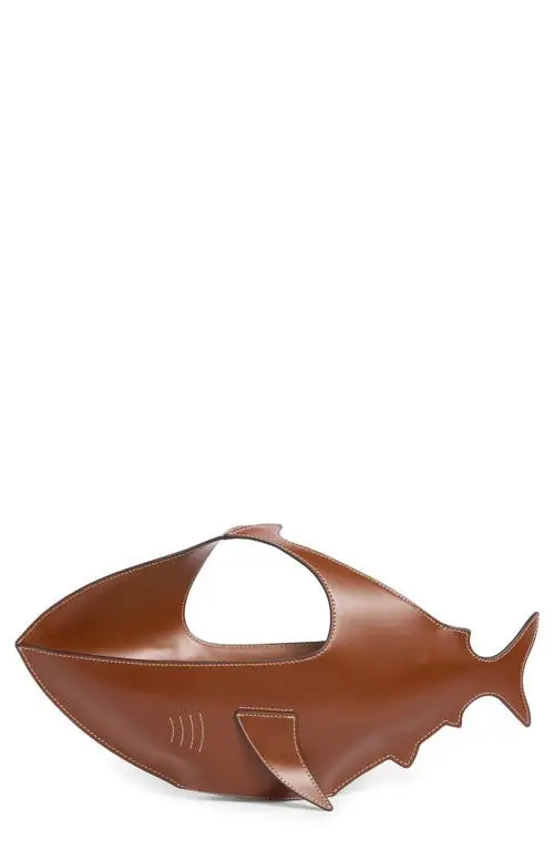 Staud Leather Shark Clutch