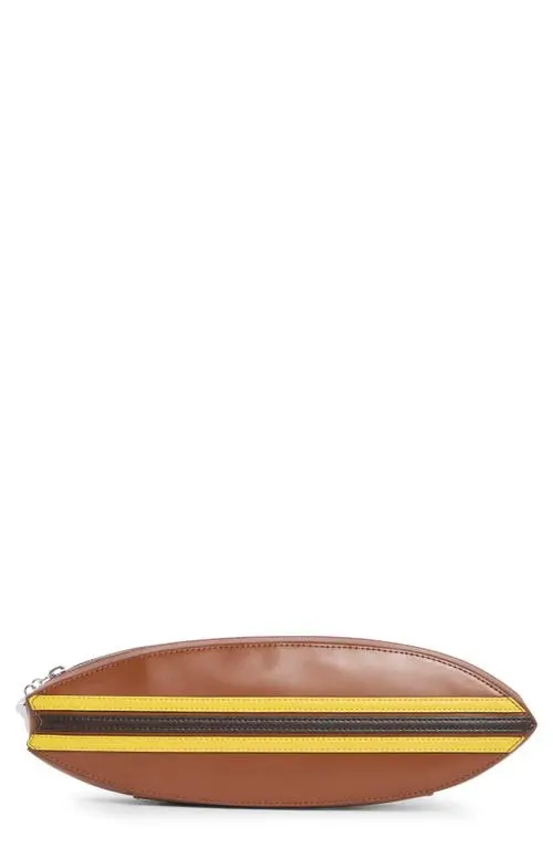 Staud Leather Surfboard Clutch - Tabacco