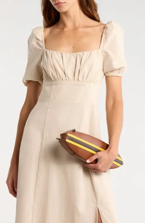 Staud Leather Surfboard Clutch - Tabacco