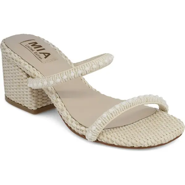 Mia Sabella Embellished Sandals - Bone Beads