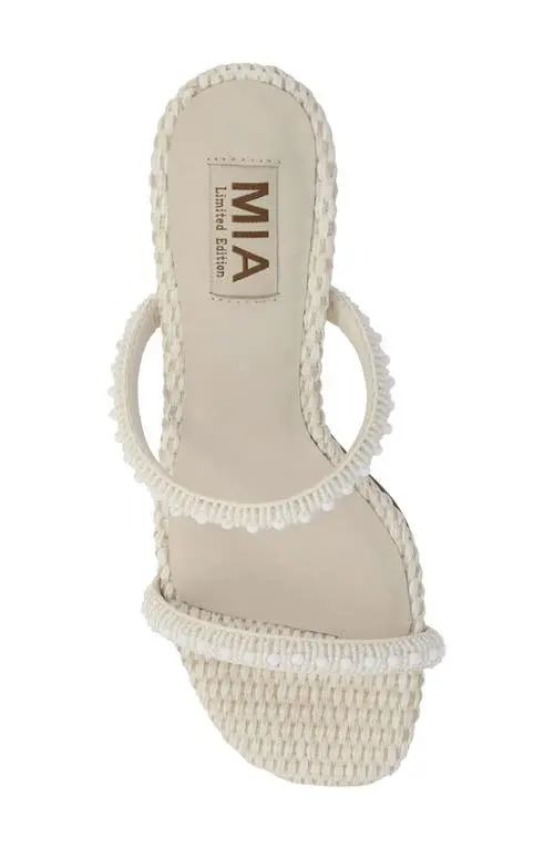 Mia Sabella Embellished Sandals - Bone Beads