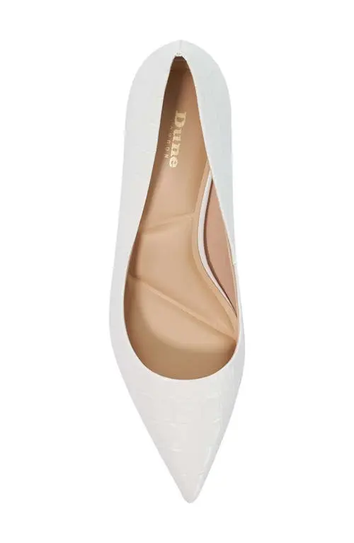 Dune London Achievable Pointed Toe Pump - White