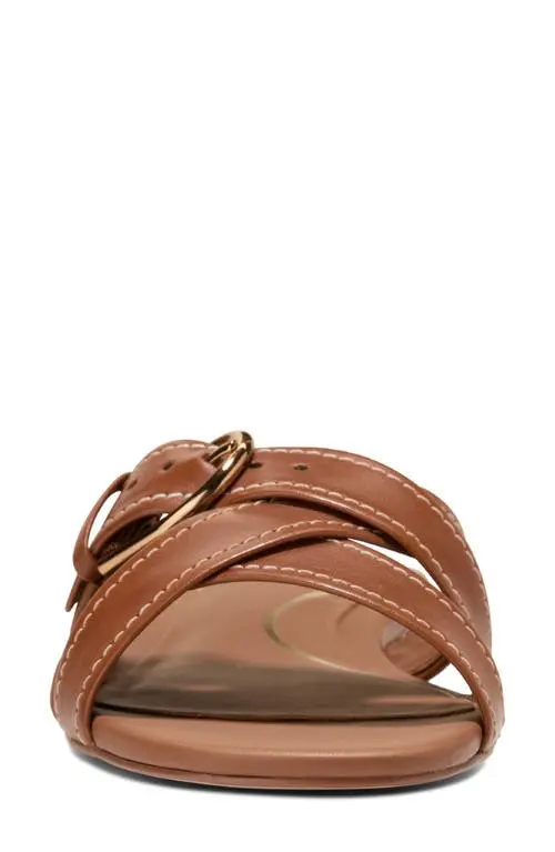 Cole Haan Velma Criss-cross Buckle Slide Sandal - British Tan Leather